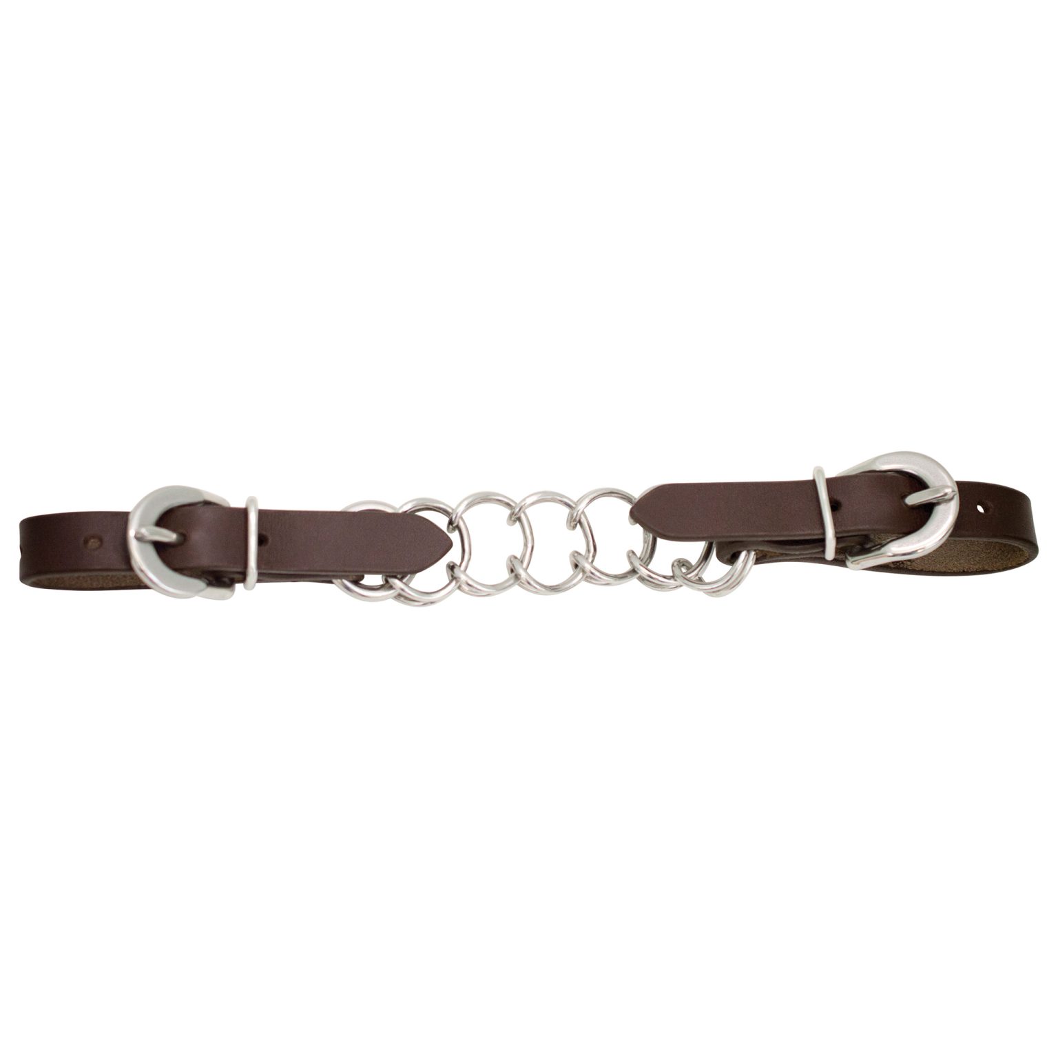 Cowboy Tack Western Stainless Steel Curb Chain with Leather Strap