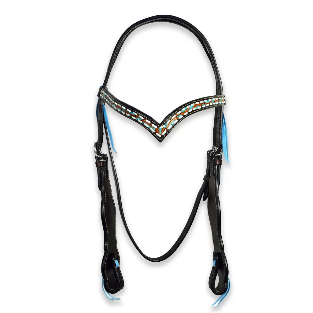 Ezy Ride Western Bridle with V Brow and Turquoise Buckstitch | Your ...