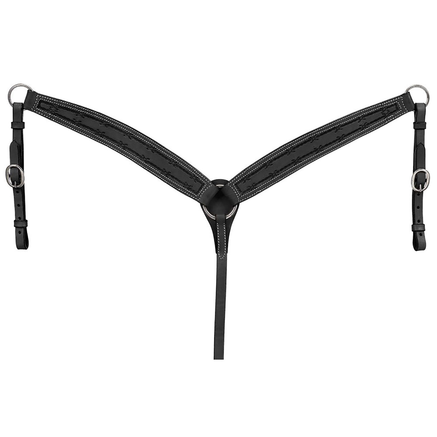 Royal King Barbed Wire Tooled Tapered Breastcollar | Your Saddlery